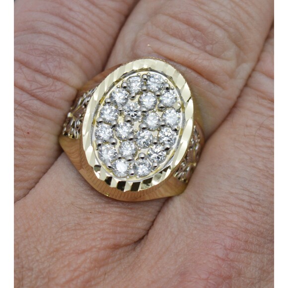 BH Jewelry | Jewelry | Real K Solid Yellow Gold Large Oval Cz Diamond ...